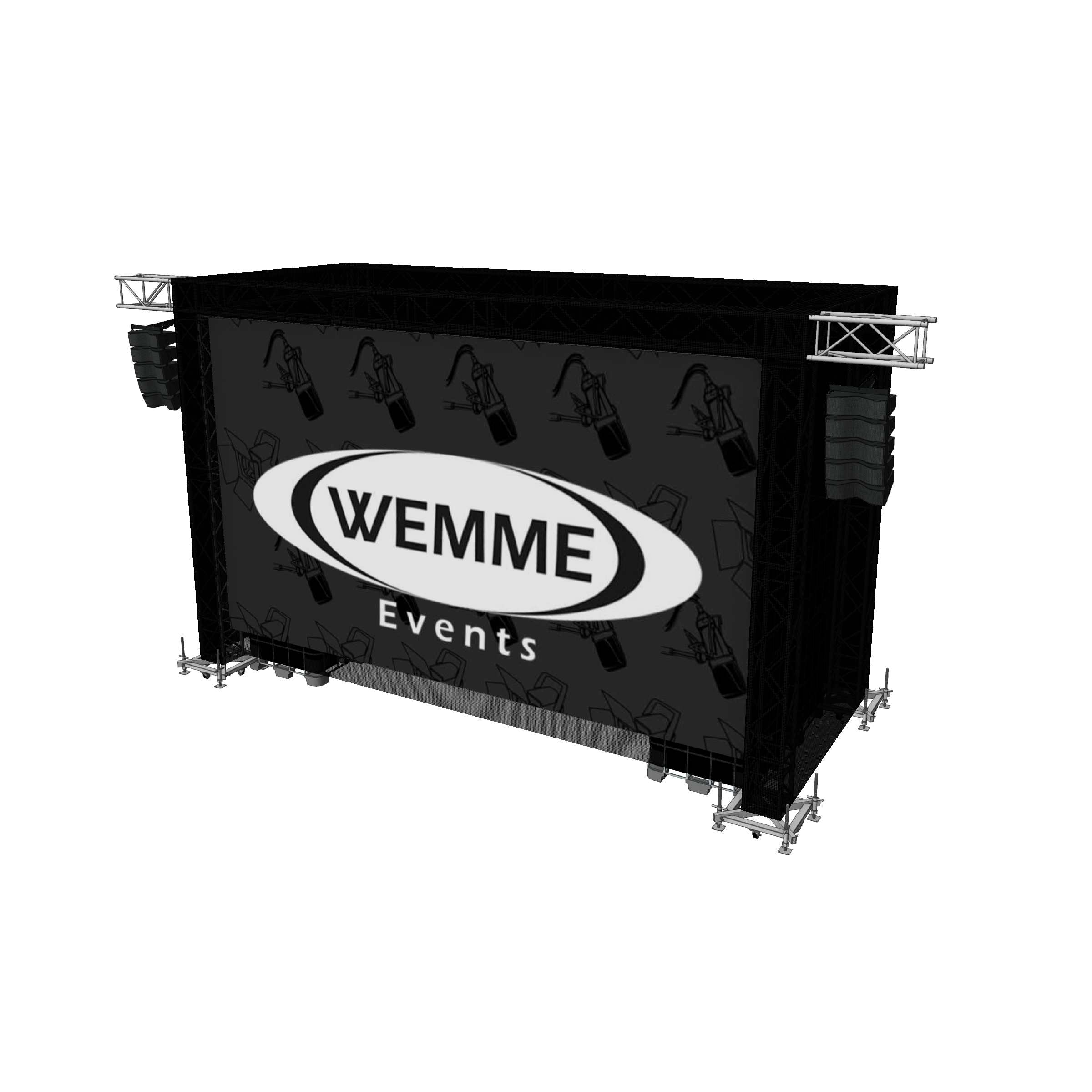 LED Support 7m LED Wand Set (optional mit PA Ausleger) mieten - WEMME ...